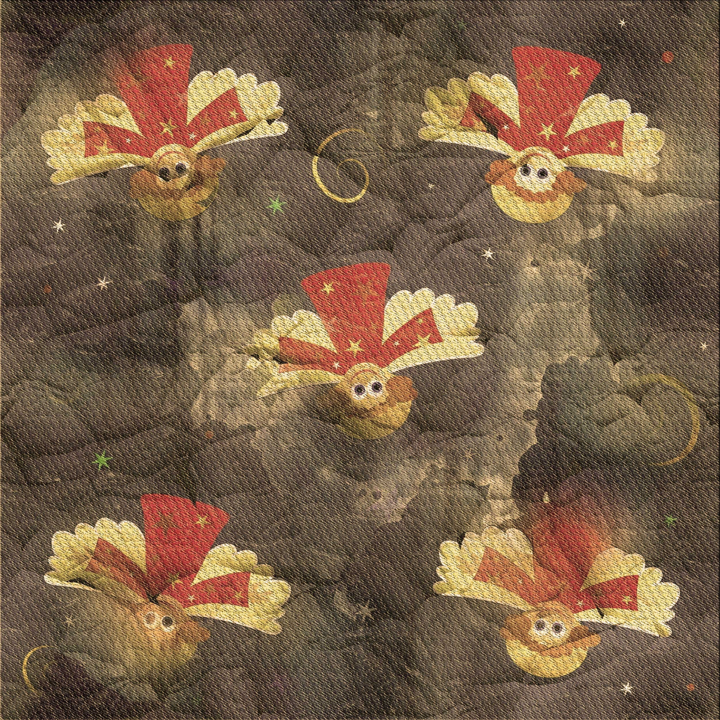 Ahgly Company Indoor Square Patterned Blood Red Brown Area Rugs, 4 ...