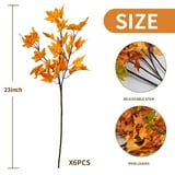 Coolmade 6Pcs Artificial Maple Leaves 23" Branches Fake Fall Maple ...