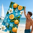 1 quick-drying beach towel, white flower ice cubes, orange garden ...