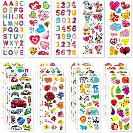 3D Puffy Stickers, Self Adhesive 3D Stickers, for Kids & Toddlers Puffy ...