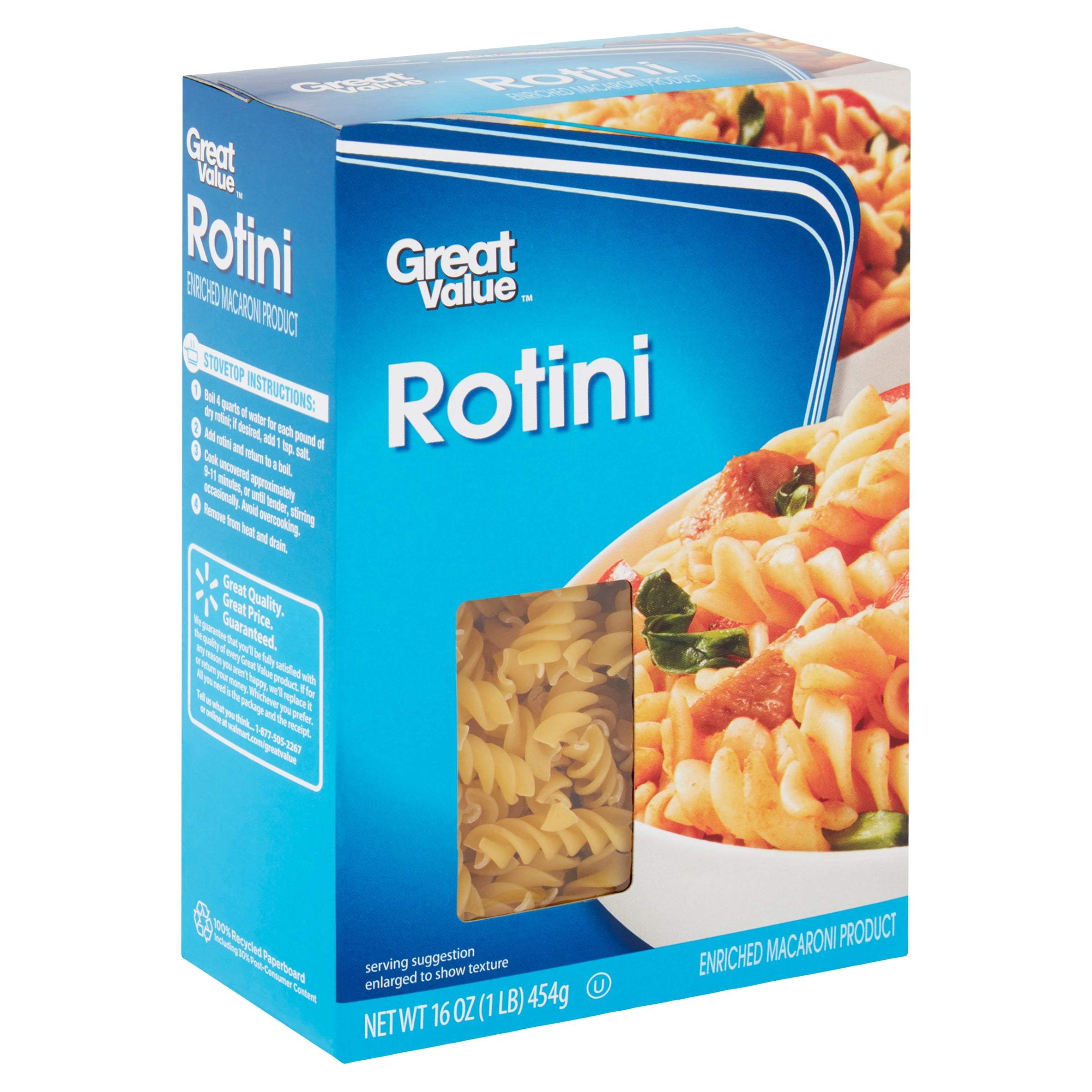 Great Value Rotini Pasta 16 Oz Walmart