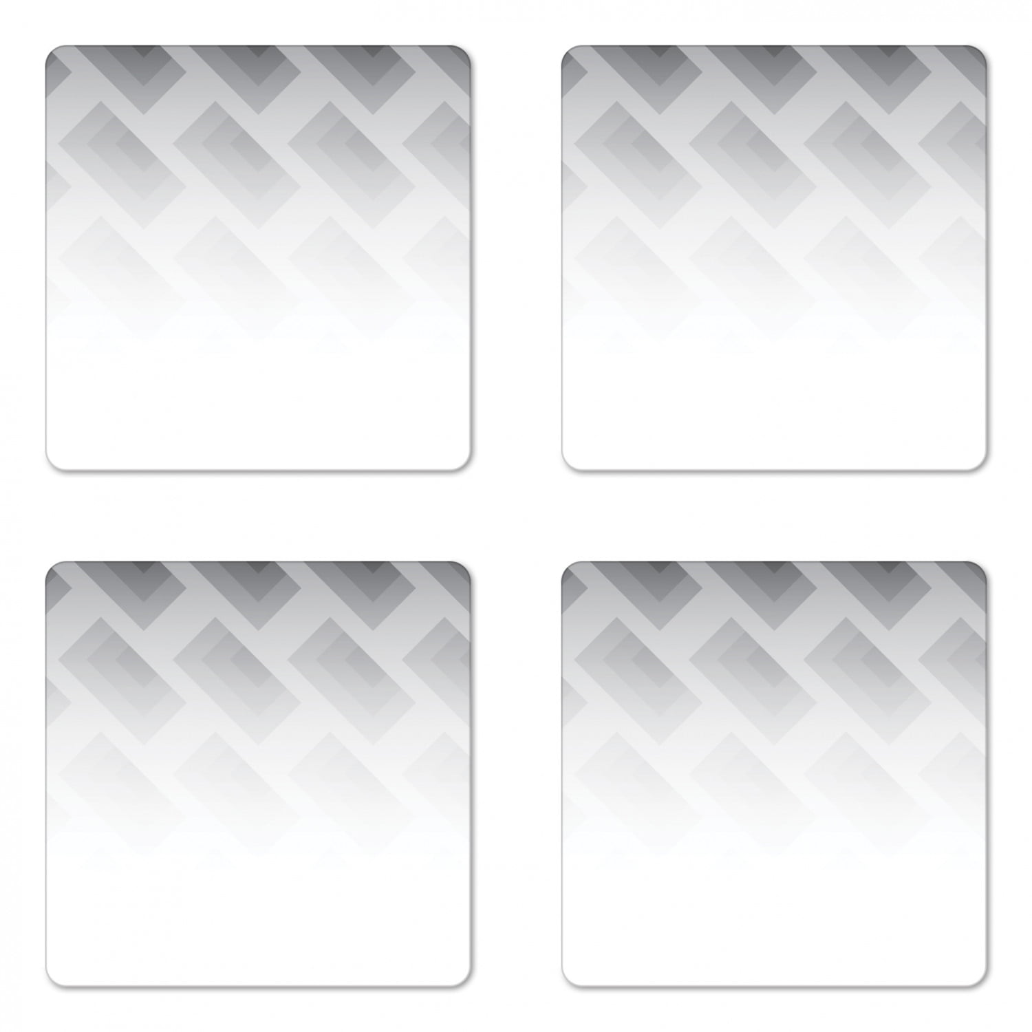 Grey Coaster Set of 4, Blur Poster Display with Simplistic Square ...
