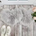 2 Pieces Fluffy Heart Shaped Rug Faux Area Rug Bushy Room Carpet for ...