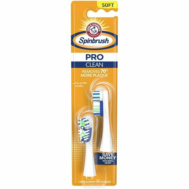 ARM & HAMMER Spinbrush Pro + Deep Clean Soft Bristle Replacement Brush ...