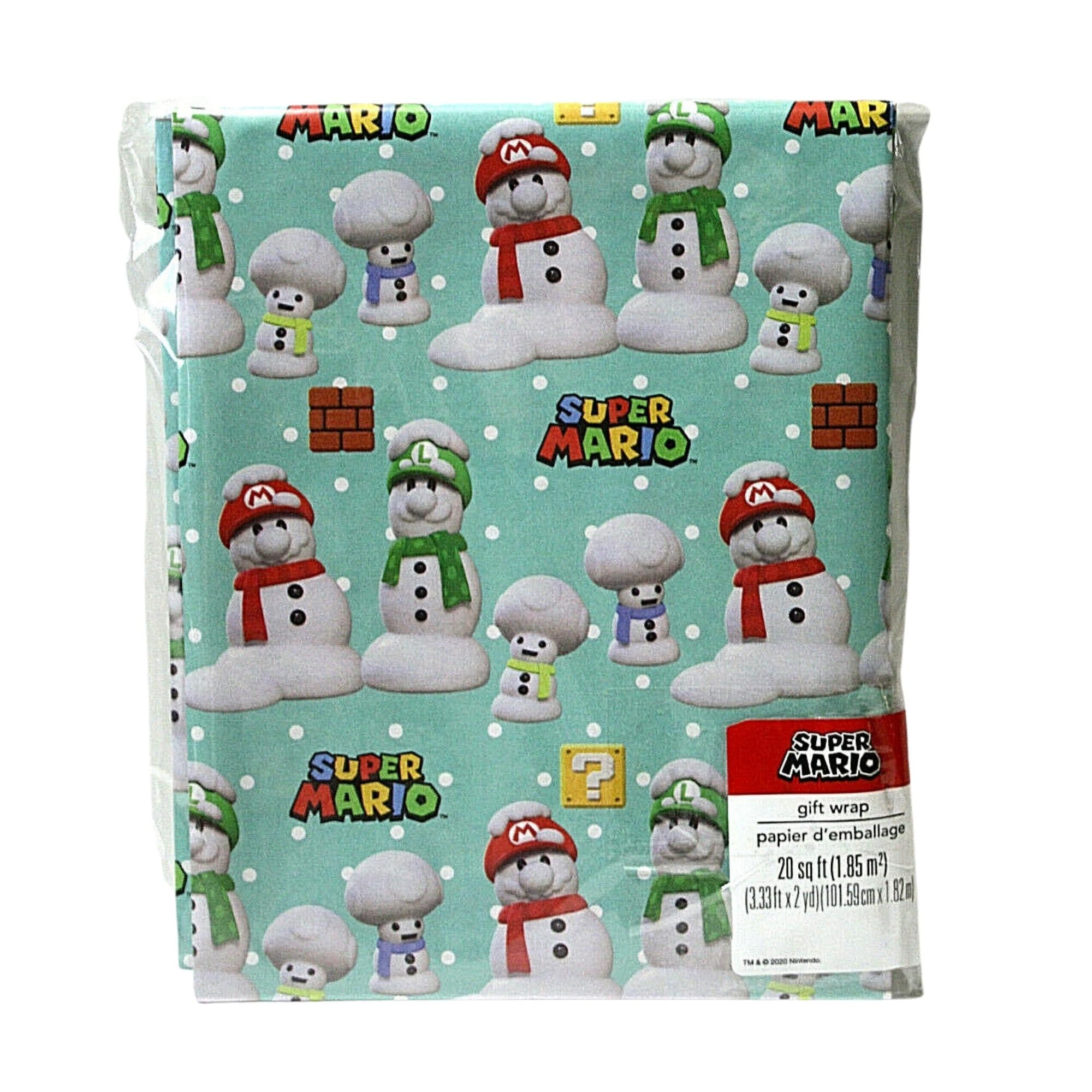Super Mario Wrapping Paper, Tear Resistant Premium Gift Cover Kids Boys ...