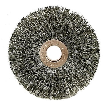 Weiler Wide-Face Crimped Wire Wheel, 7 in Dia. x 7/8 in W, 0.014 in ...
