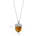PEORA Genuine Baltic Amber Acorn Pendant Necklace for Women 925 ...