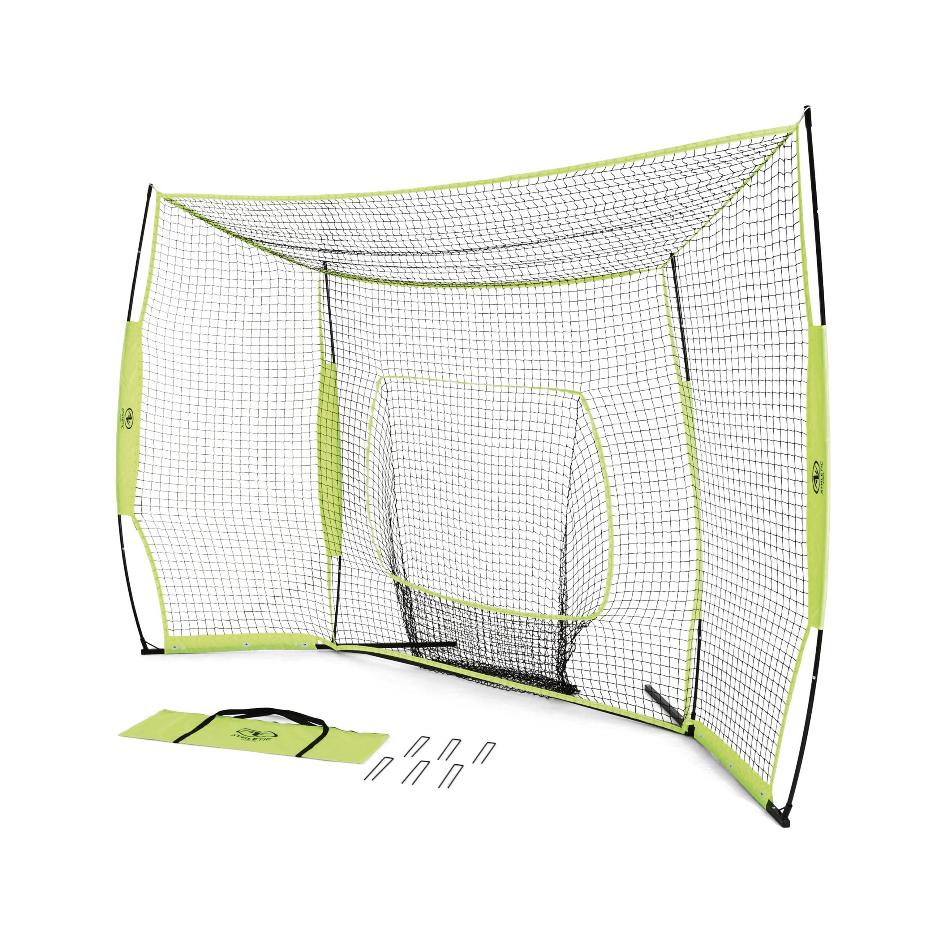 Athletic Works Portable Baseball Softball Backstop Net with Carry Bag ...
