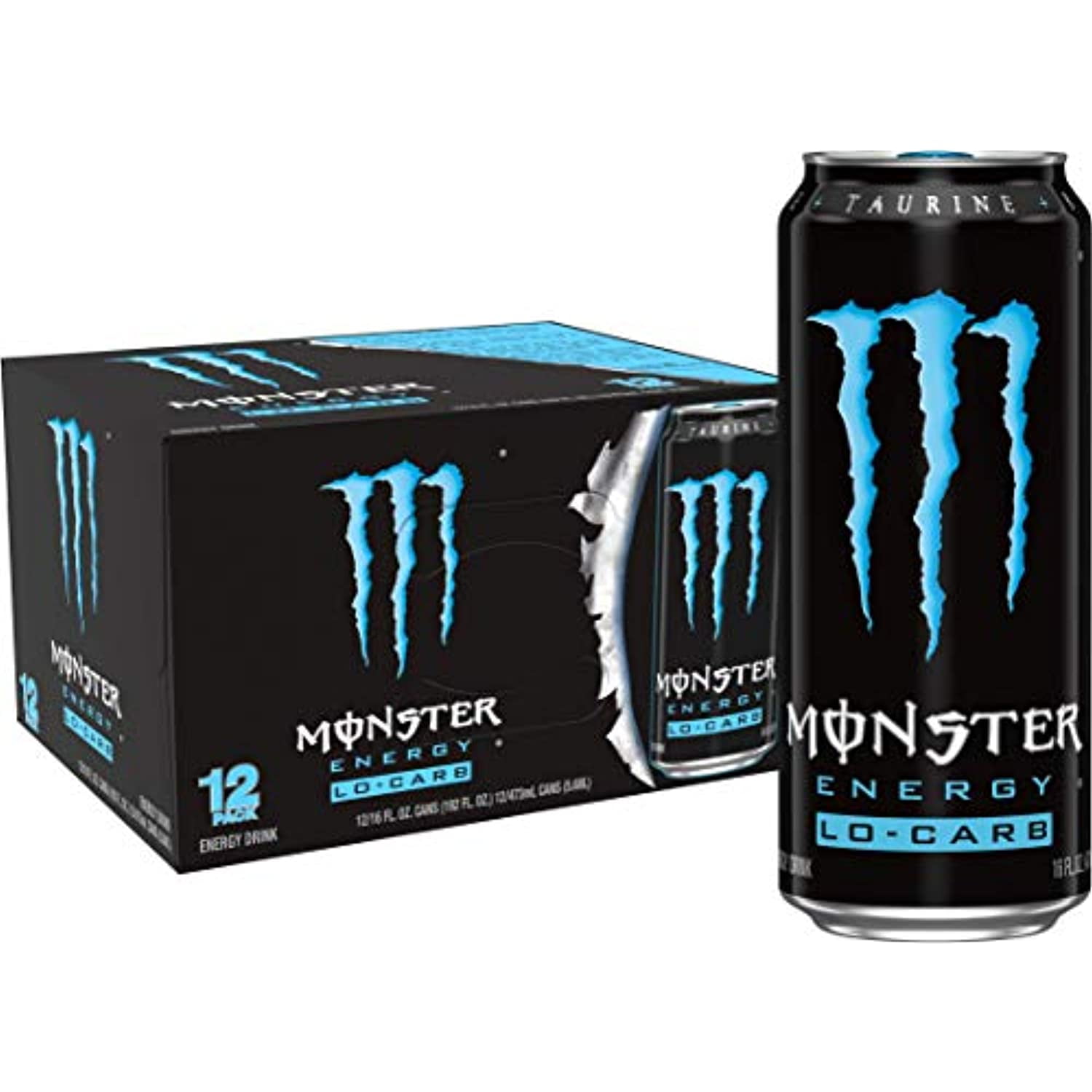 Monster Energy, Lo-Carb Monster, Low Carb Energy Drink, 16 Ounce (Pack ...