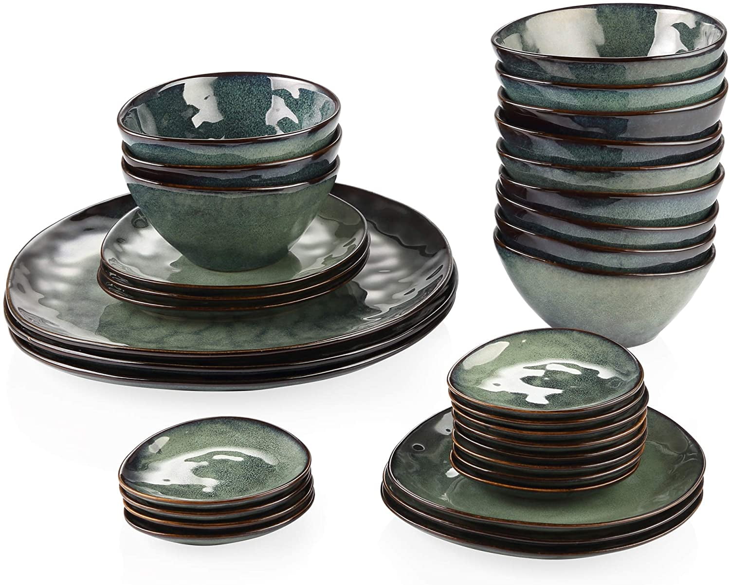 vancasso, Series Starry, 33-Piece Stoneware Dinnerware Set, Green ...