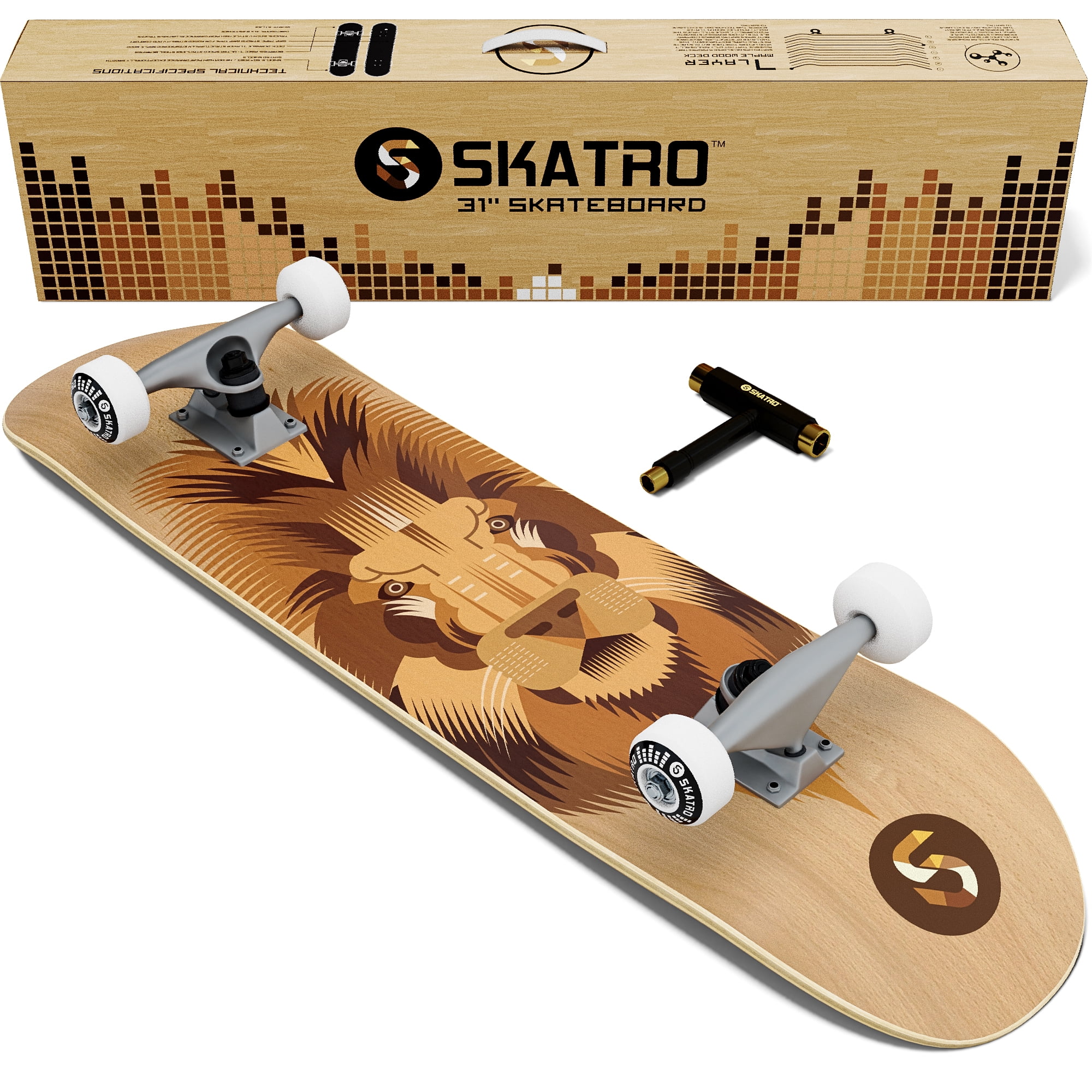 SKATRO - Pro Skateboard 31" Complete Skateboard. Skate Board Ages ...