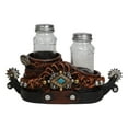 Western Cowboy Double Boot Spurs And Concho Faux Leather Salt Pepper ...