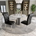 Dining Chair Set of 2, Crocodile-Embossed PVC Leather and Crystal ...