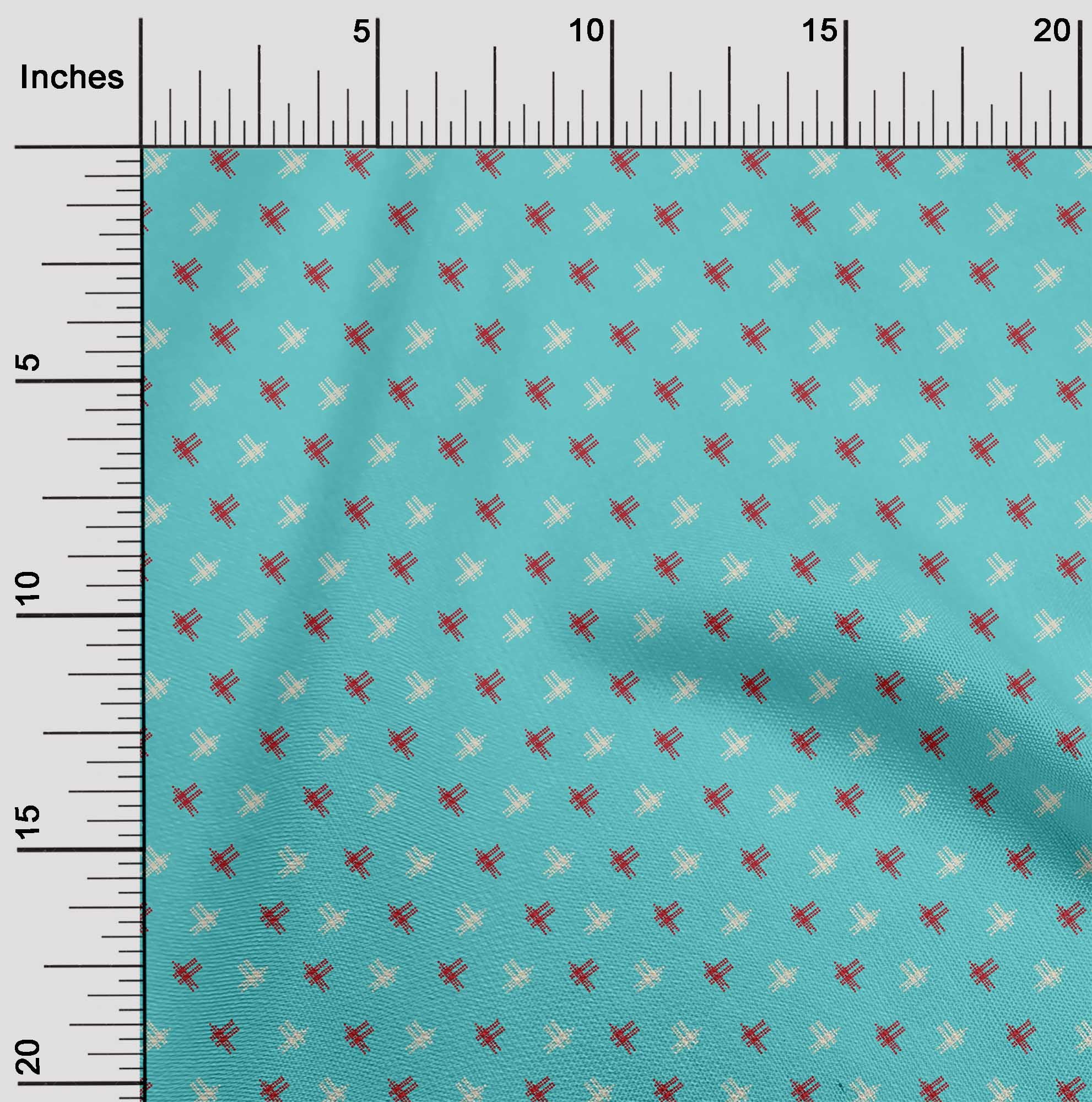 oneOone Polyester Lycra Fabric Hash Sign Kasuri Print Fabric By Yard 56 ...