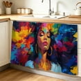 African American Cabinet Curtains for Kitchen 28"W x 51"L, Colorful ...