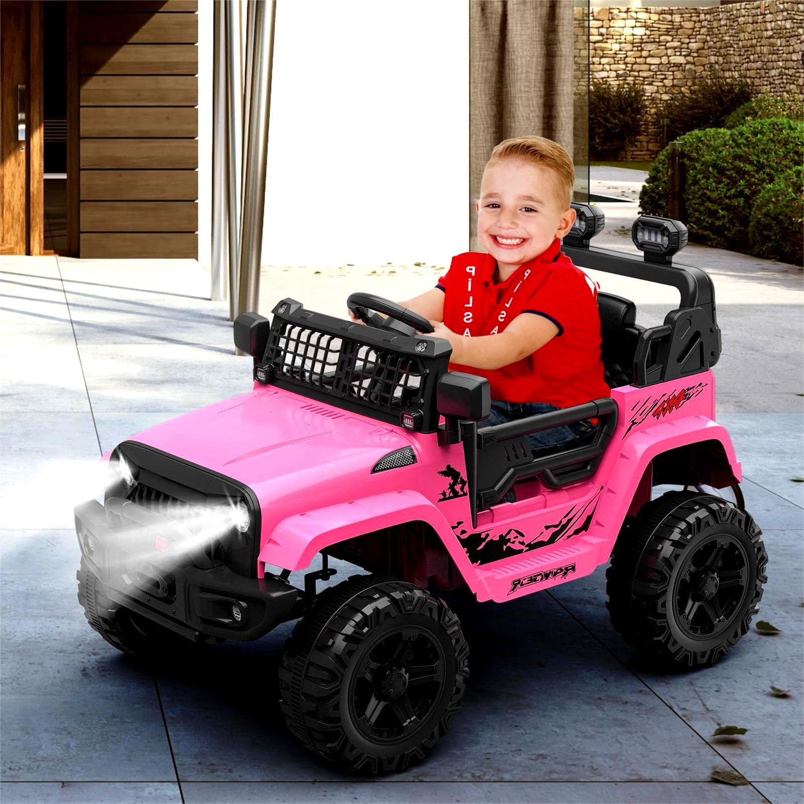 Ride on Truck Car 12V Kids Electric Vehicles with Remote Control Spring ...