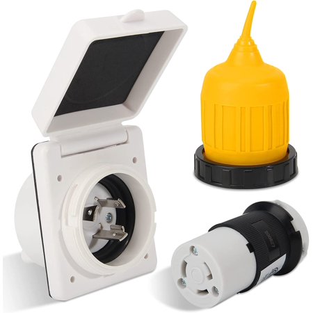RV Receptacle 30A 125V Power Inlet Receptacle Power Socket 3 Pcs RV ...