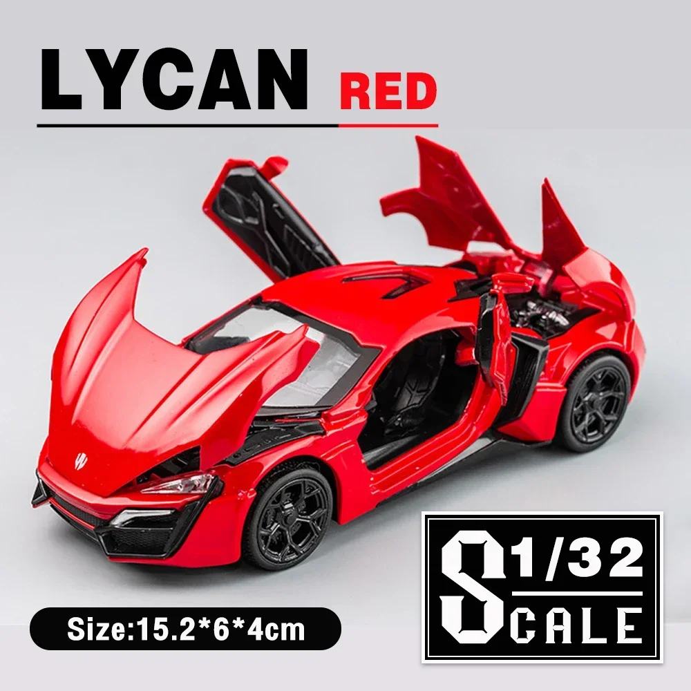 Scale 1 32 Lycan Hypersport Metal Diecast Alloy Toys Cars Model Gift For Boys Children Kids Toy Vehicles Hobbies Collection