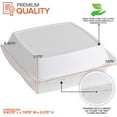 8"x8"x3" White Foam Disposable Clamshell Trays, 3-Compartment Take Out Boxes - 25 Count ...