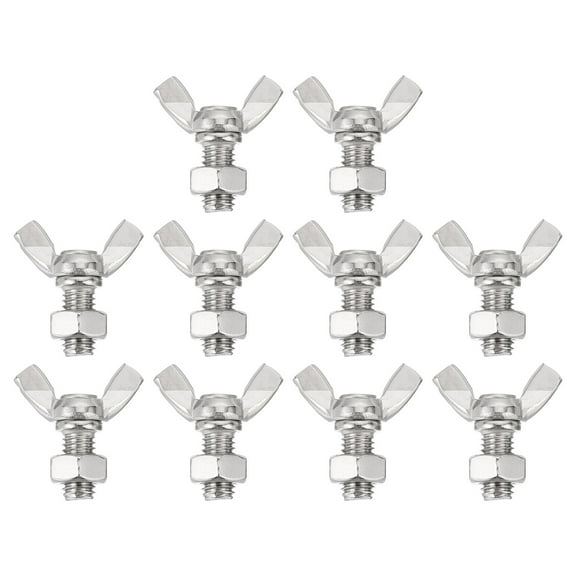 10pack M8-1.25x20mm Wing Butterfly Screws Bolts, 304 Stainless Steel ...