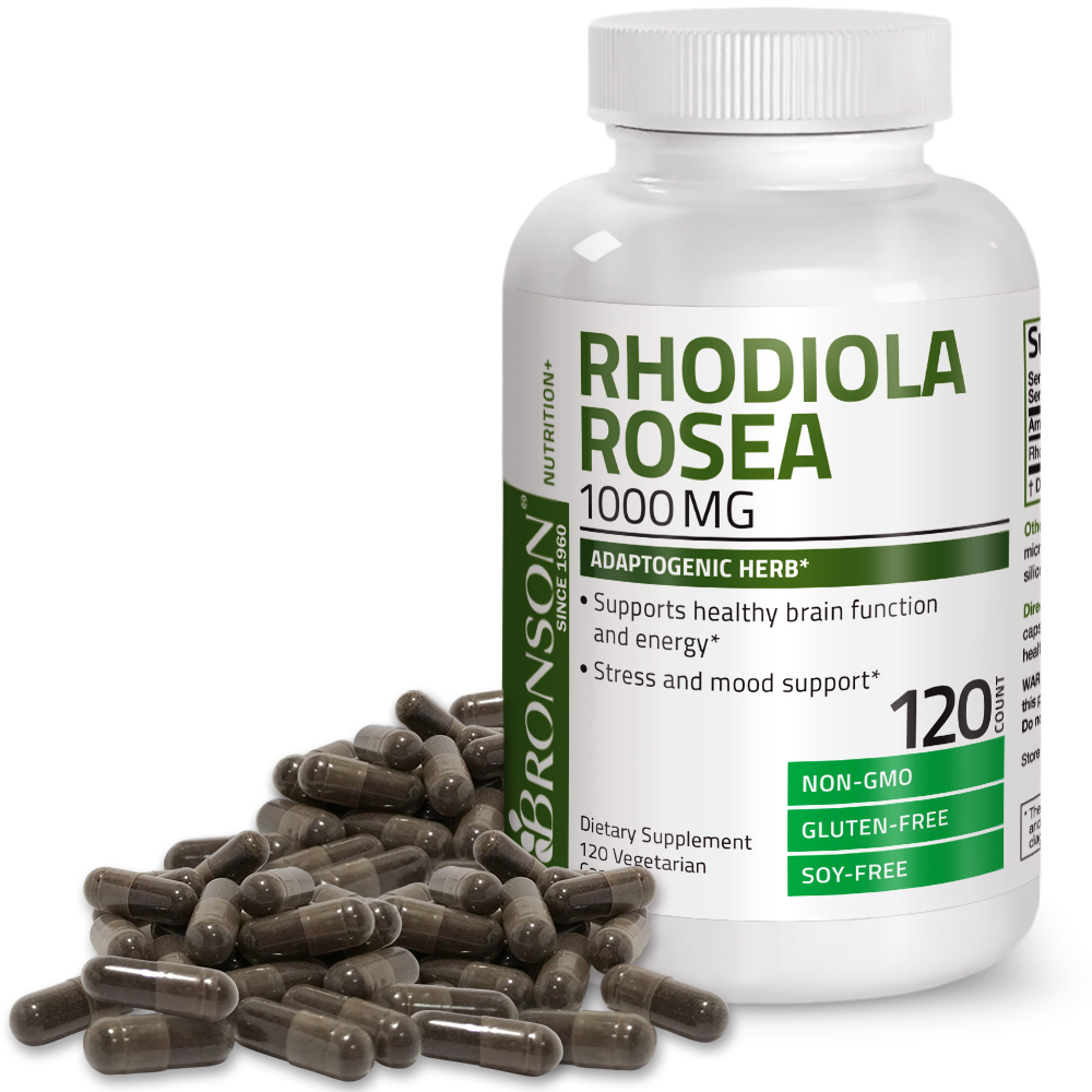 Rhodiola Rosea 1000 mg - Adaptogenic Herb - Brain, Stress & Mood ...