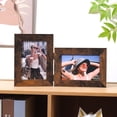 CaraMart 6 Inch Foldable Double Photo Frame with Vintage Wood Finish ...