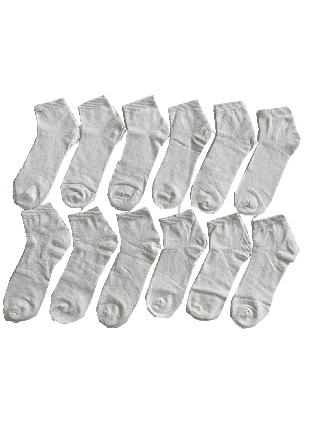 Wa 12 Pairs Womens White Color Assorted Styles Low Cut Ankle Socks