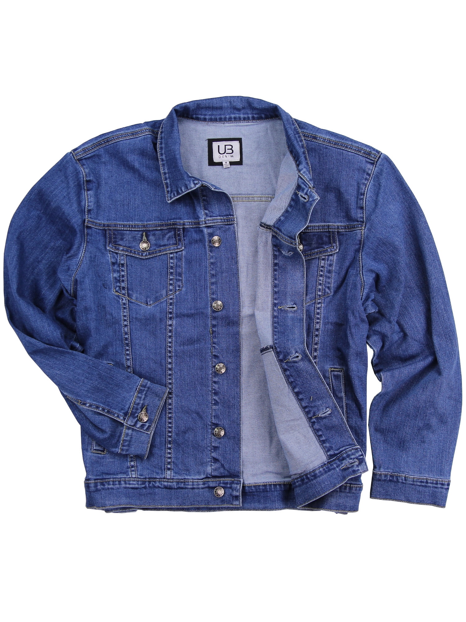 Men's Classic Comfort Fit Denim Jean Jacket (Medium Blue, Large ...