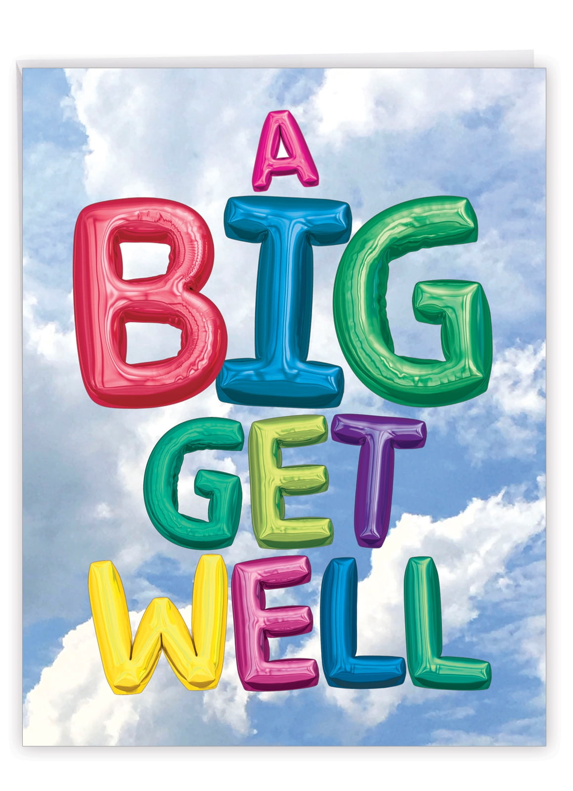 1 Big Get Well Card with Envelope (8.5 x 11 Inch) - Inflated Messages ...