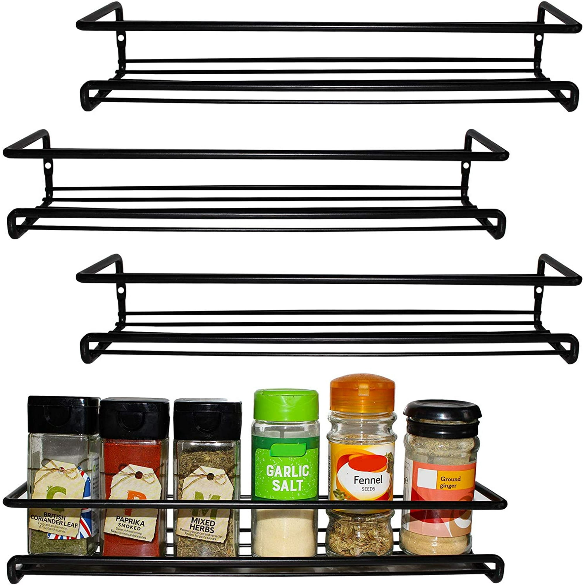Click here for Nieqiuyun Black Wall Mounted Spice Rack (Set Of 2)... prices