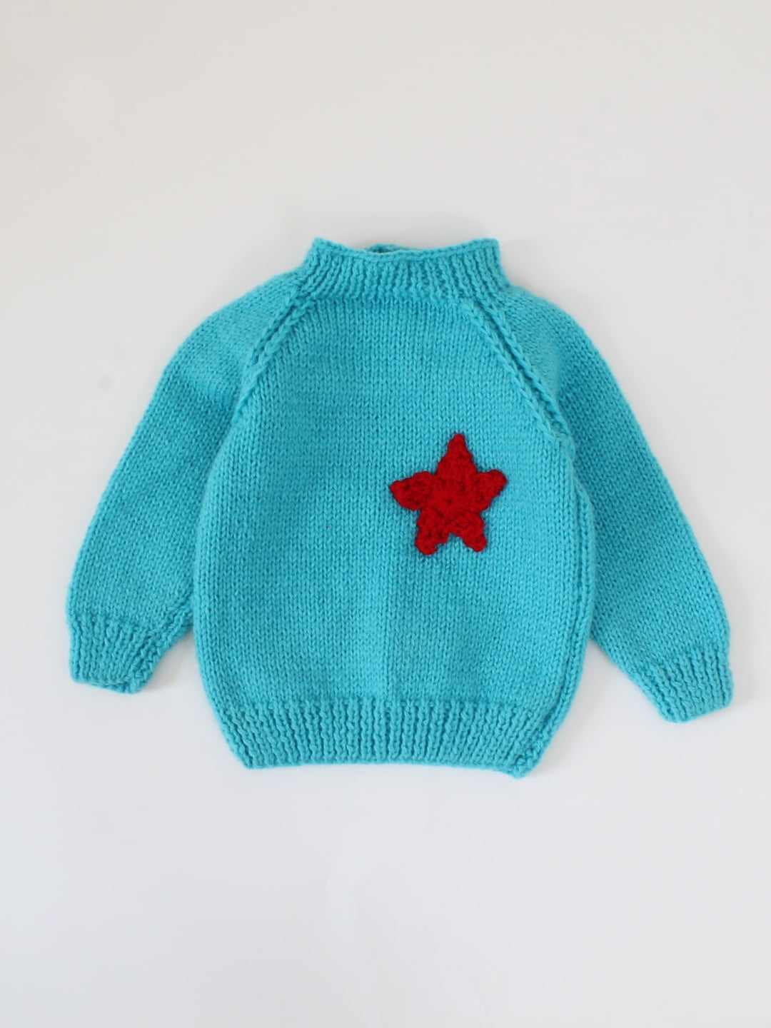 Woonie Handmade Full Sleeves Star Detailing Sweater For Kids-Blue ...