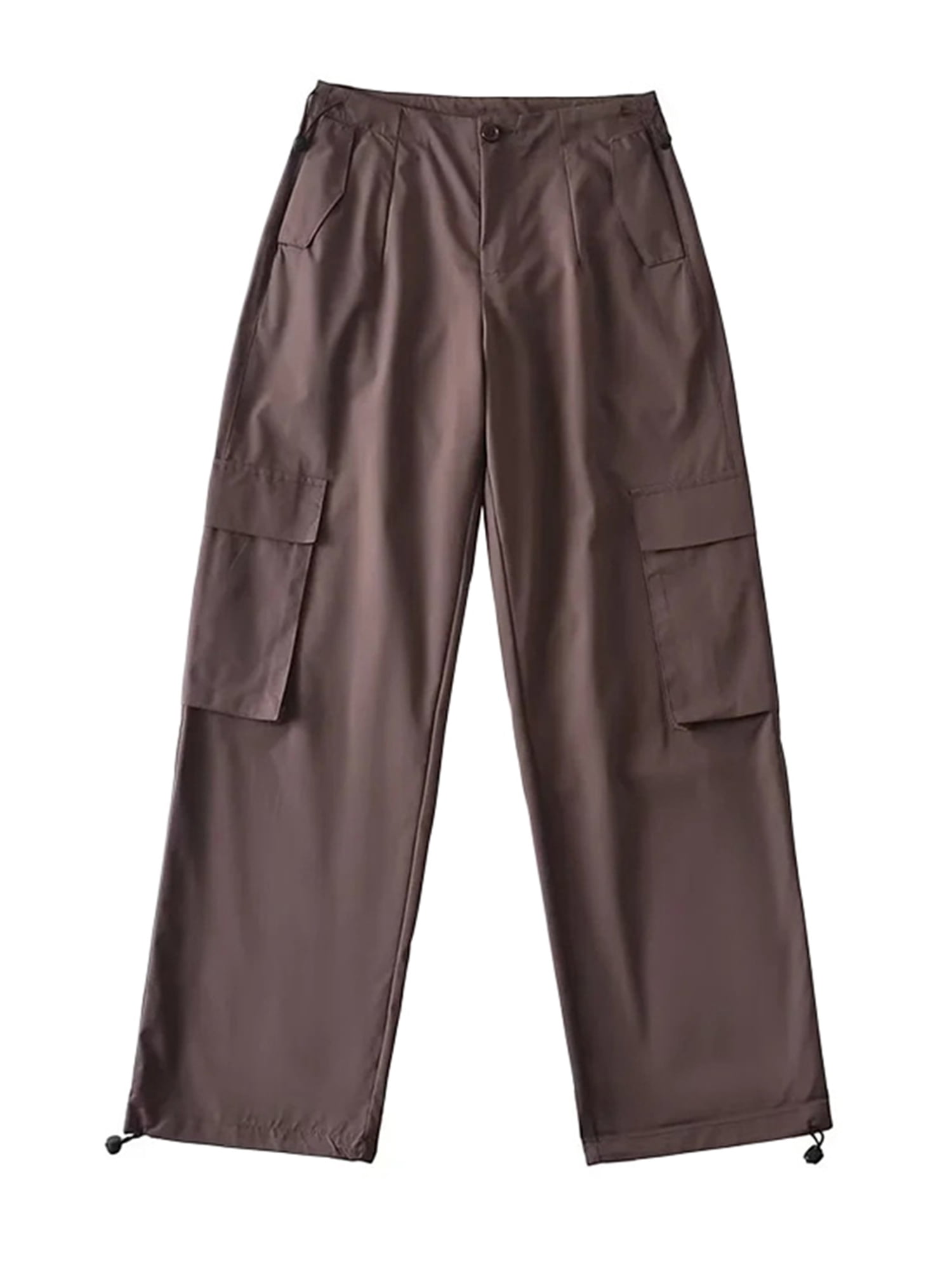 Gureui Women Fall Spring Casual Straight Pants,Solid Color Long Loose ...