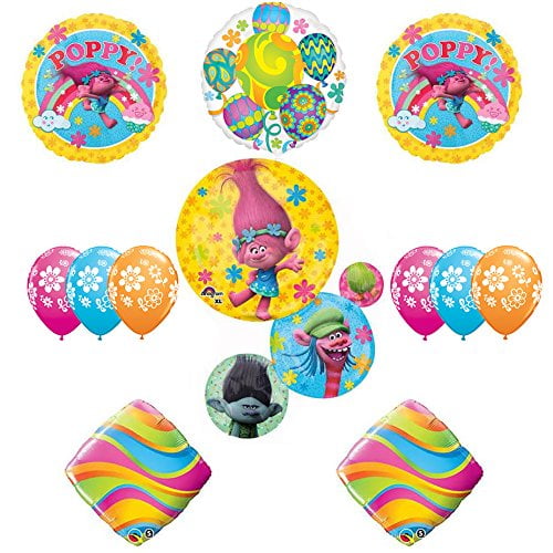 TROLLS Movie 12 pc Party Balloons Funkadelic Decoration Supplies Poppy ...