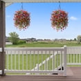 Artificial Hanging Flower Basket Red Purple Outdoor Indoor Decor ...
