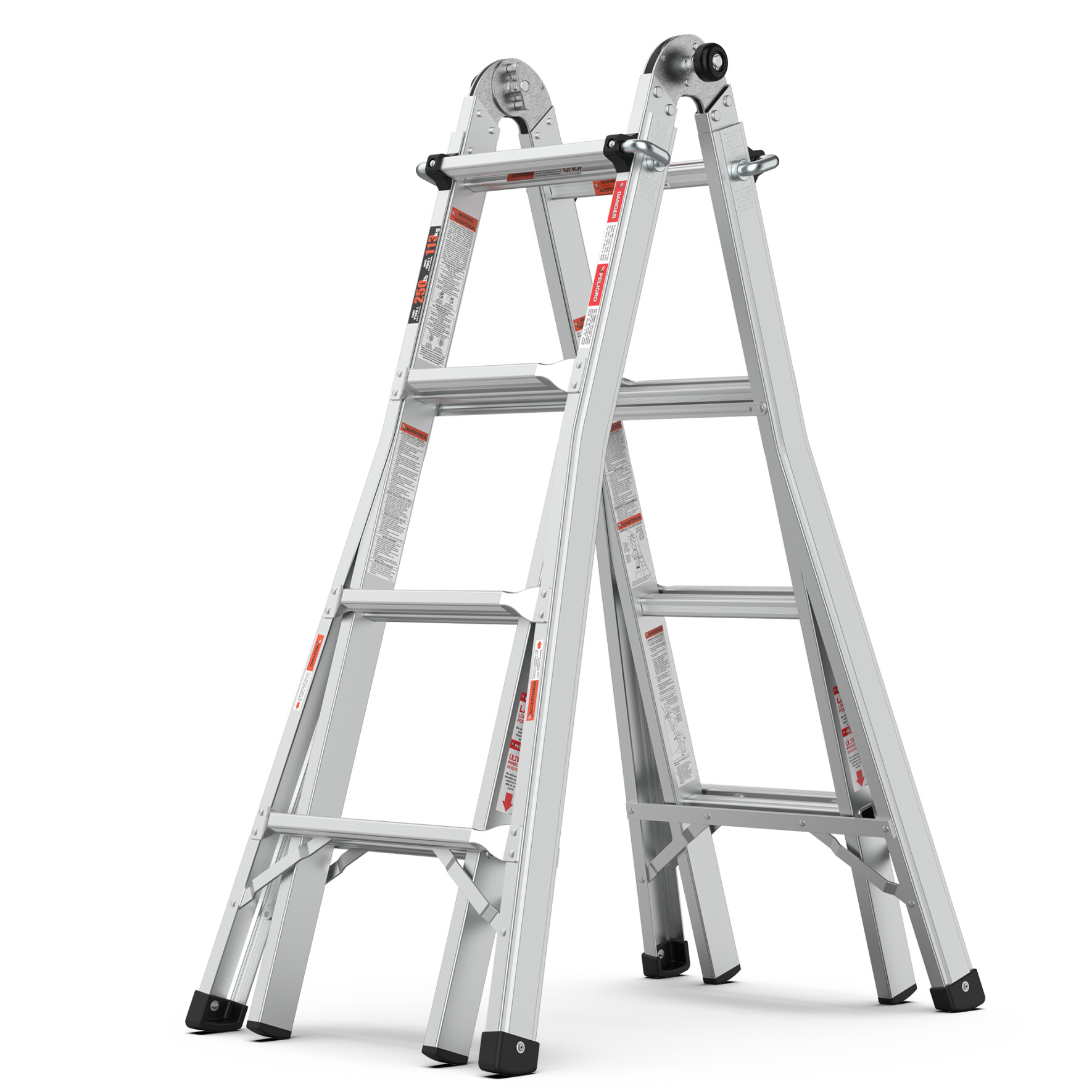 A-type Ladder Straight Ladder, 17ft Multifunctional Aluminum Alloy ...