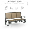 Outsunny Patio Metal Porch Furniture: 3-Seater Outdoor Glider Bench ...