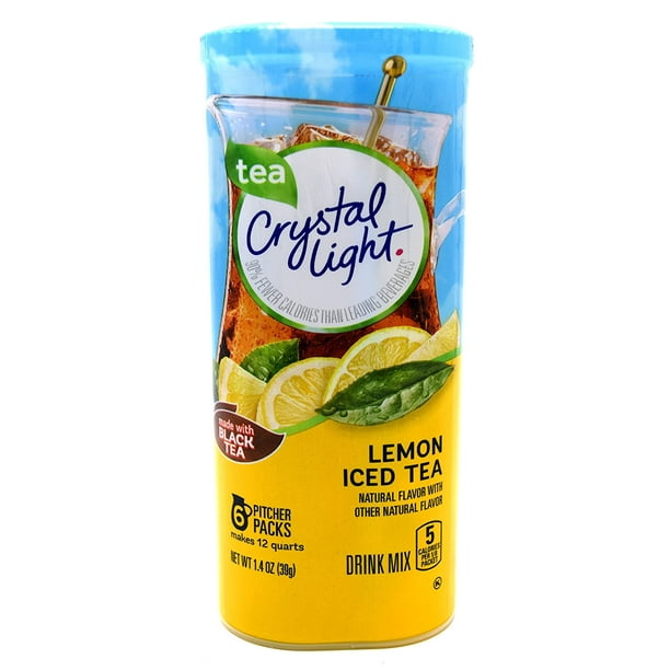 Crystal Light Iced Tea Drink Mix, Natural Lemon Flavor (12-Quart), 1.4 ...