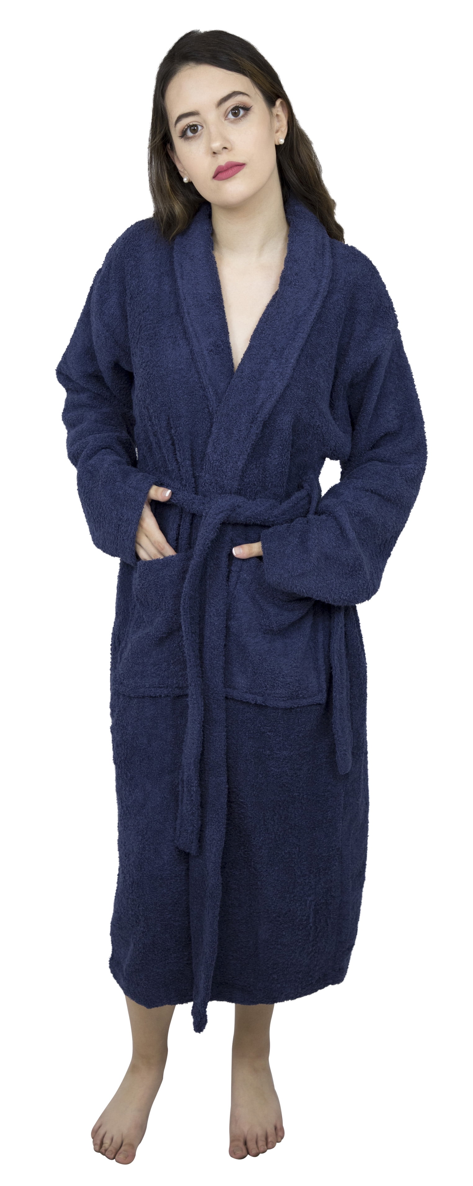 skylinewears women's 100% terry cotton bathrobe toweling robe charcoal ...