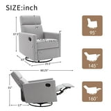 Modern Upholstered Rocker Nursery Chair Plush Seating Glider Swivel ...