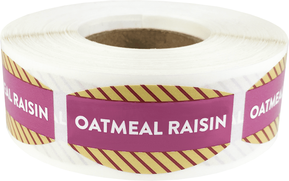 Oatmeal Rasin Grocery Store Food Labels .75 x 1.375 Inch Oval Shape 500 ...