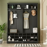 Free Shipping! Aukfa 60 Wide Hall Tree with Storage Bench and 24 Shoe ...