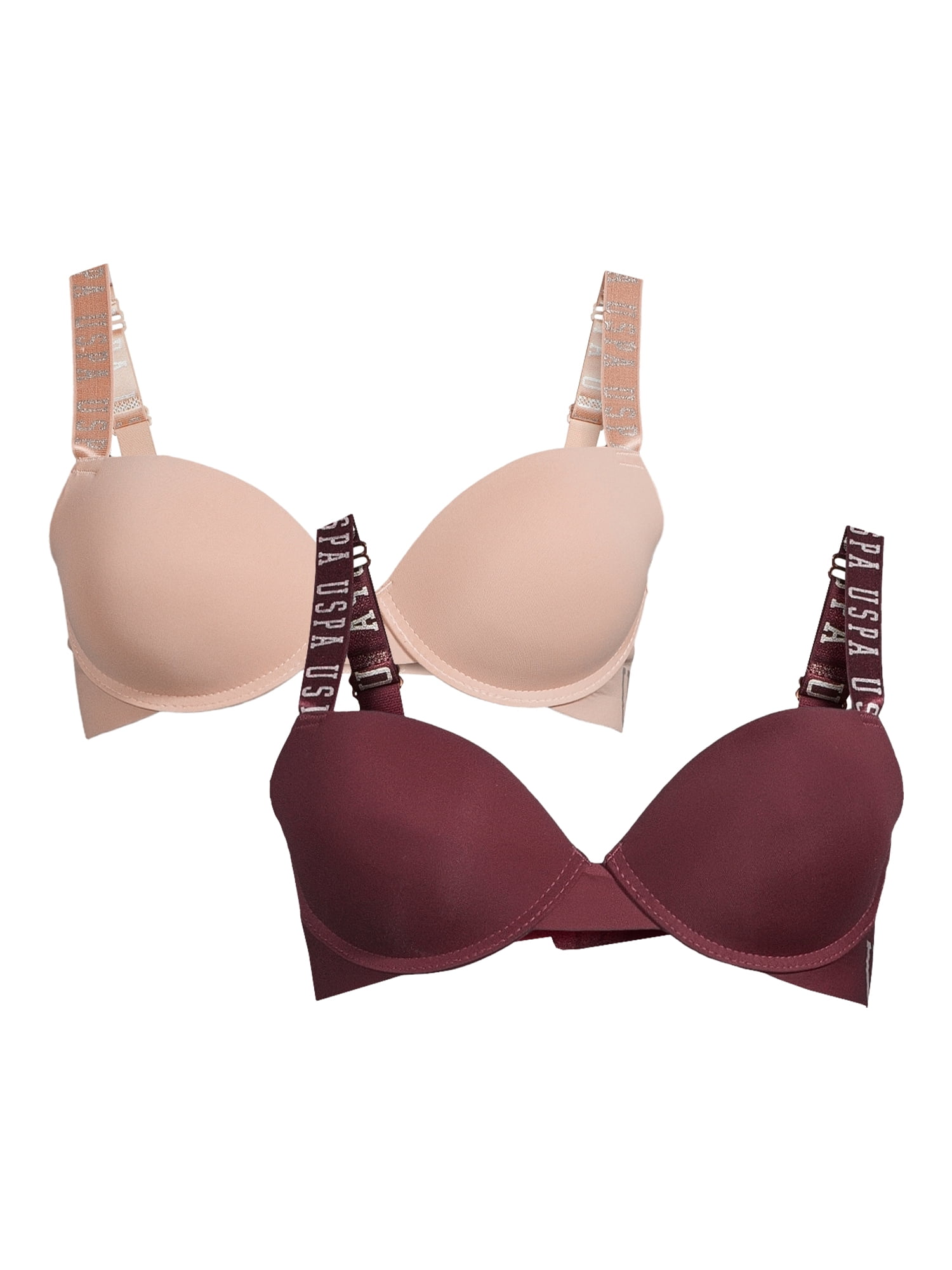 U.S. Polo Assn. Women's Push Up Laser Bra, 2-Pack - Walmart.com