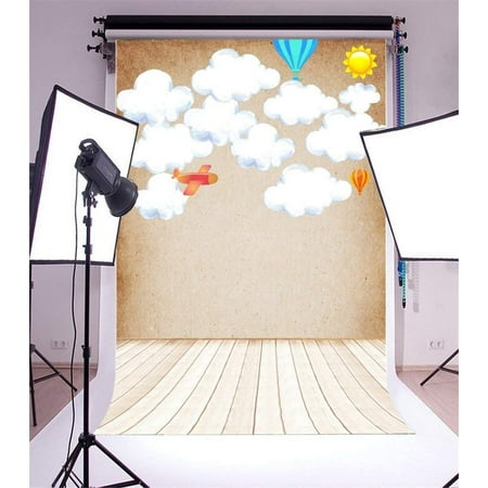 BSDHOME 5x7ft Photography Backdrop Cartoon White Clouds Background with ...