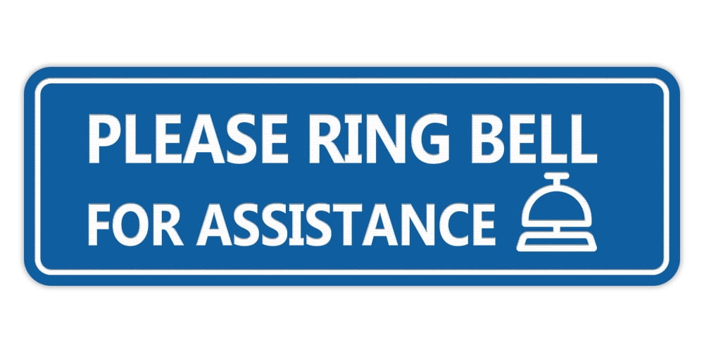 Standard Please Ring Bell for Assistance (Bell) Sign (Blue) - Large ...
