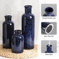Blue Ceramic Vase Set of 3, Boho Modern Table Decor for Living Room ...