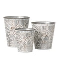 Sullivans Flourish Bucket Set of 3, 10"H, 8.5"H & 7.25"H Gray - Walmart.com