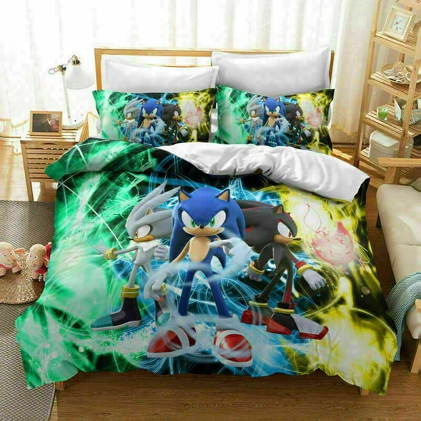 Sonic cartoon game 3D printed quilt cover three-piece set - Walmart.ca