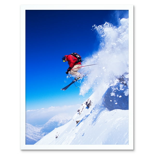 Skier Jumping Slope Skiing Snow Sport Alps Winter Landscape Ski Action ...