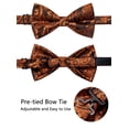 Black Rust Paisley Bow Tie for Men Silk Woven Pre-tied Bowtie and ...