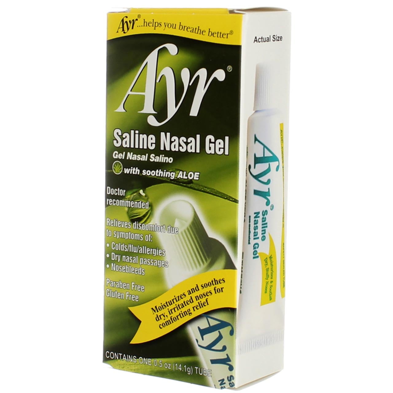 Ayr Saline Non-Medicated Nasal Gel With Aloe Vera – 0.5 Oz (14.1 G ...